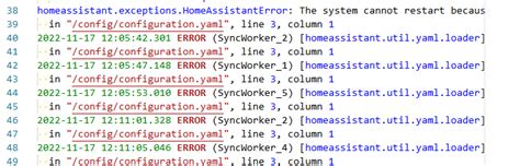 System Cannot Restart Because Of Configuration Error In Line 3 Column 1