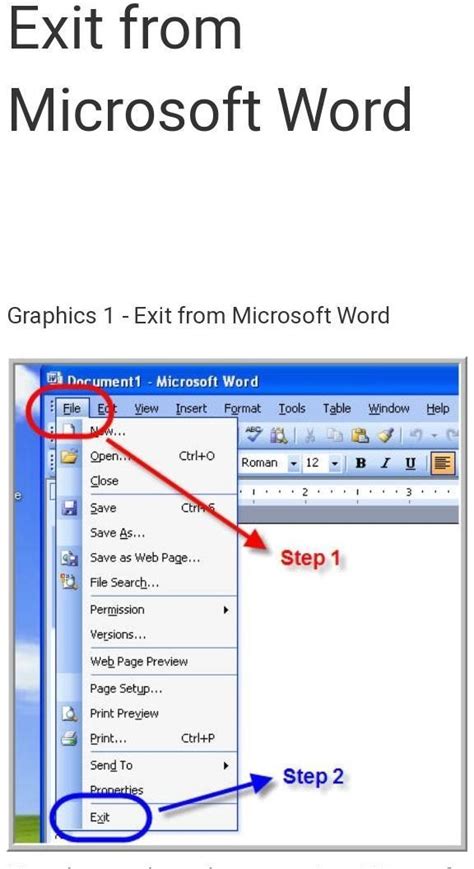 Write The Steps To Exit From Ms Word