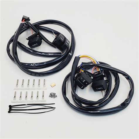 Handlebar Wiring Harness Kit With Black Switches For 1996 2006 Harley