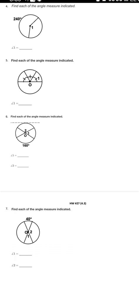Solved Find Each Of The Angle Measure Indicated Find Each Chegg