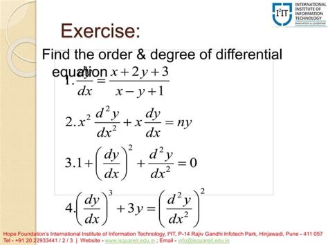 Differential Equation Order Degree Ppt