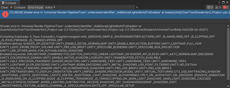 Shader Error In Universal Render Pipelinetoon Undeclared Identifier