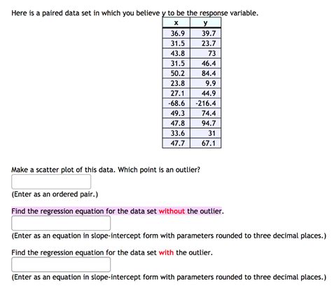 Solved Here Is A Paired Data Set In Which You Believe Y To Chegg Com