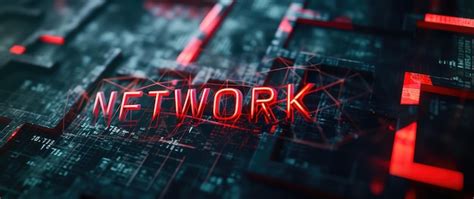 Glitched Tech Interface Network Title With Neon Highlights Premium Ai Generated Image