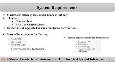 System Requirements To Install Stackstorm Automation With Stackstorm