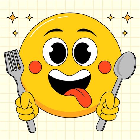 Ilustración De Emoji De Diseño Plano Y Hambriento Vector Gratis