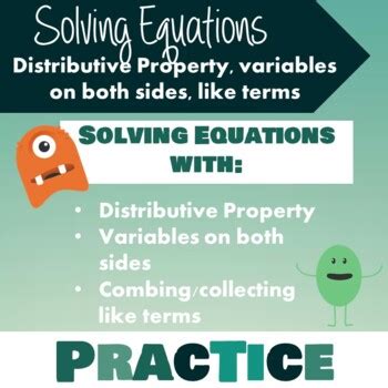 Solving Multistep Equations Distributive Property Combining Like Terms Etc