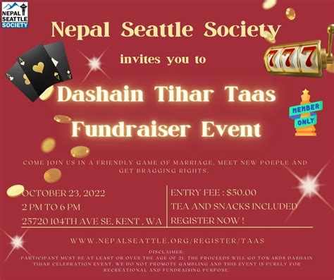 Dashain Tihar Taas Event Nepal Seattle Society