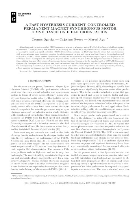 Pdf A New Four Quadrant Field Orientation Controlled Three Phase Induction Motor Drive Based