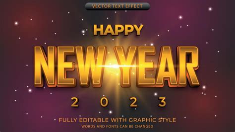 New Year Text Effect Editable With Graphic Style 12681598 Vector Art At