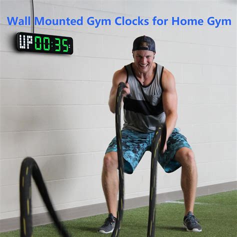 Gym Timer 15″ Large Digital Wall Clock For Interval Workout With Time Progress Bar Countdownup