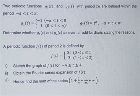 solved two periodic functions g1 t ﻿and g2 t ﻿with period