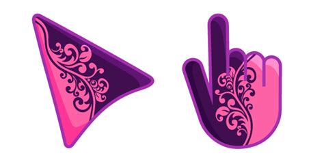 pink and purple floral pattern cursor custom cursor