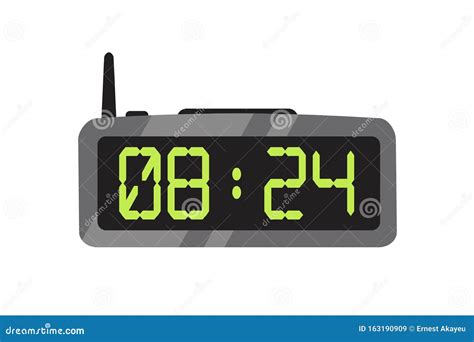 Electronic Alarm Clock Flat Vector Illustration Contemporary Digital Timepiece Stock Vector