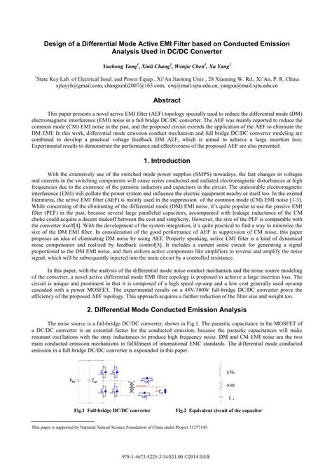 Pdf Design Of A Differential Mode Active Emi Filter Based On · Pdf Filedesign Of A