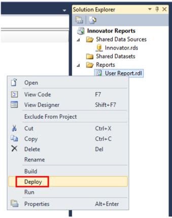 Deploying The Report