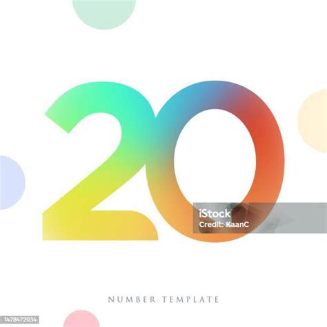 그라데이션 색상 추상 번호 템플릿입니다 기념일 번호 템플릿 격리 기념일 아이콘 레이블 기념일 기호 벡터 스톡 일러스트 레이 션 20에 대한 스톡 벡터 아트 및 기타 이미지