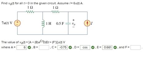 Solved Find V0 T For All T 0 In The Given Circuit Assume Chegg Com