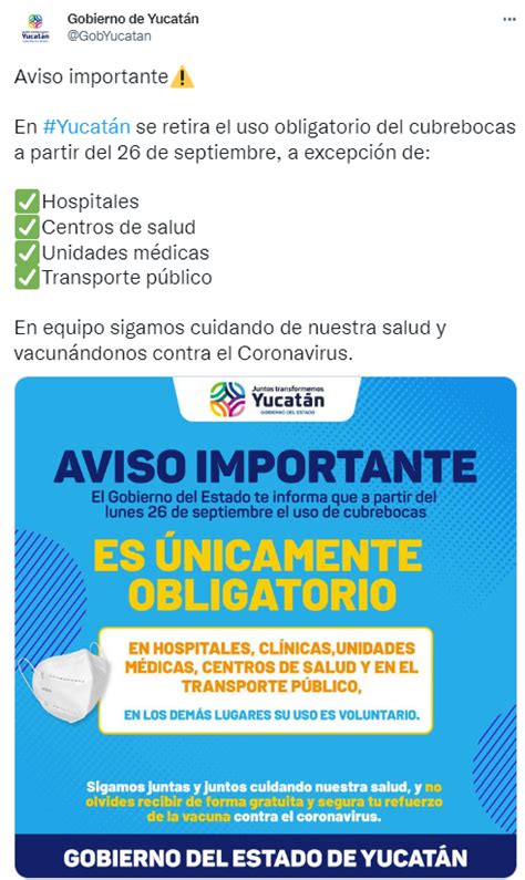 Yucatán Retiró El Uso Obligatorio De Cubrebocas Infobae