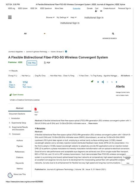 A Flexible Bidirectional Fiber Fso 5g Wireless Convergent System Ieee