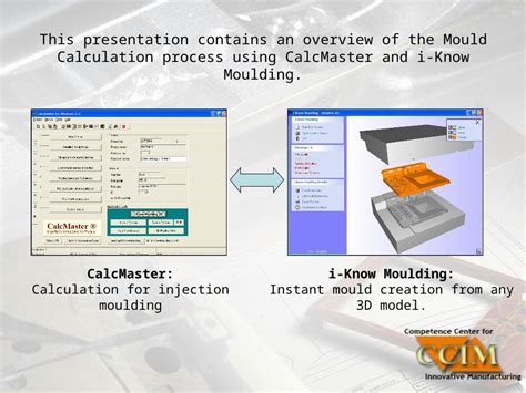Ppt This Presentation Contains An Overview Of The Mould Calculation Process Using Calcmaster