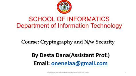 Information Technology Cryptography Msc Chapter 1 4pdf