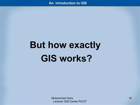 Introduction To Gis PPT Geography Science