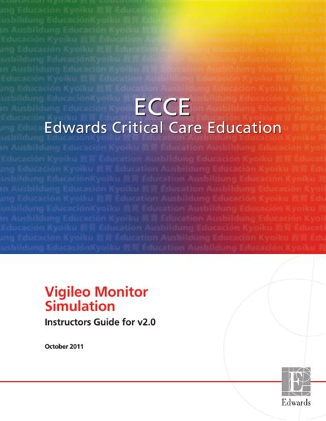 Vigileo Monitor Simulation Instructors Guide For V20 Oct 2011 Pdf Download