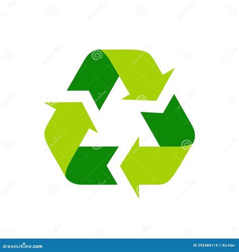 Recycling Reuse Recycle Icon Vector In Flat Style Arrow Symbols That Form A Rotating Triangle