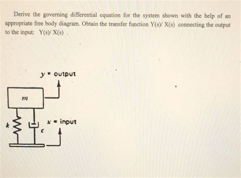 Solved Derive The Governing Differential Equation For The