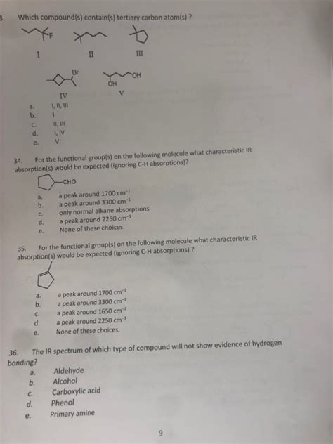 Solved 3 Which Compounds Contains Tertiary Carbon