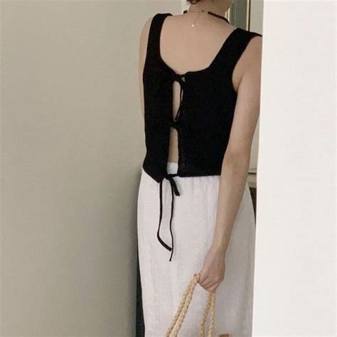 미엘 쥬디 린넨 리본 베스트