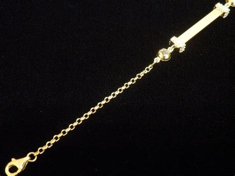 Златна синджирна гривна с плочка Шанел с бели камъни Златна синджирна гривна 3 52 гр