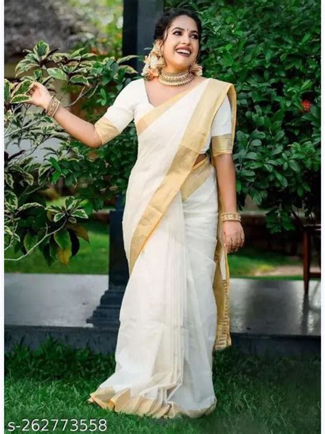 Buy Kerala Wedding White Color Arts Silk Saree At Rs 430 Online From