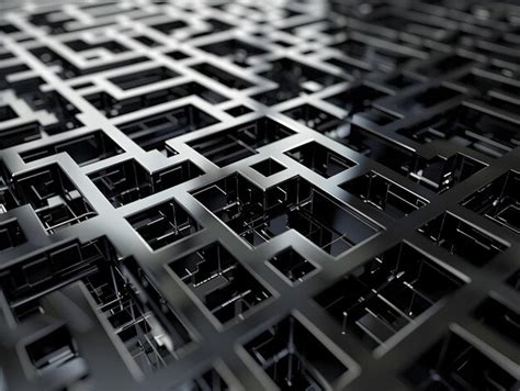 Intricate Intersecting Geometric Patterns In A Dark Minimalist Architectural Design Premium Ai