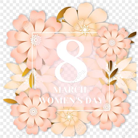 핑크 꽃 일러스트 여성의 날 테두리부녀절꽃 무늬 Png 일러스트 무료 다운로드 Lovepik