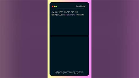 Master List Index And Value Enumeration With Ease Pythontricksshorts Youtube