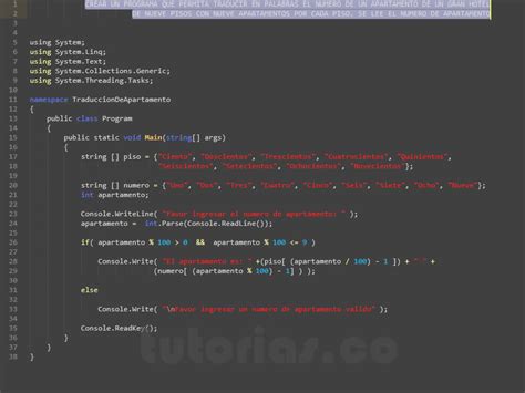 Arrays VisualStudio C Traduccion De Numero De Apartamento Tutorias Co