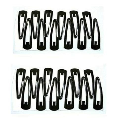 Samank Black Metal Tic Tac Hair Clips For Women And Girls Pack Of 24