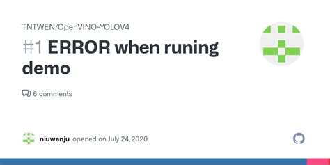 Error When Runing Demo · Issue 1 · Tntwenopenvino Yolov4 · Github