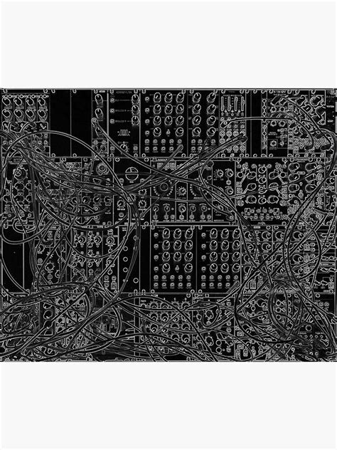 Analog Synthesizer Modular Design On Black Background Poster For Sale By Ohaniki Redbubble