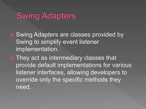 Swing Using Java With Various Components Pptx