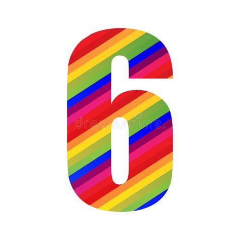 10 Number Rainbow Style Numeral Digit Colorful Number Vector Illustration Stock Vector