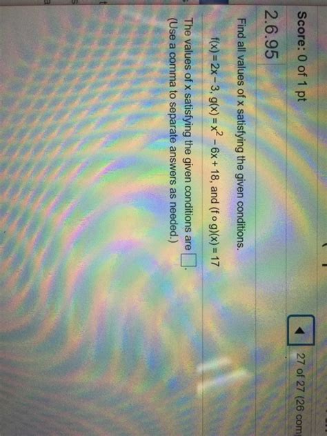 Solved Find All Values Of X Satisfying The Given Conditions