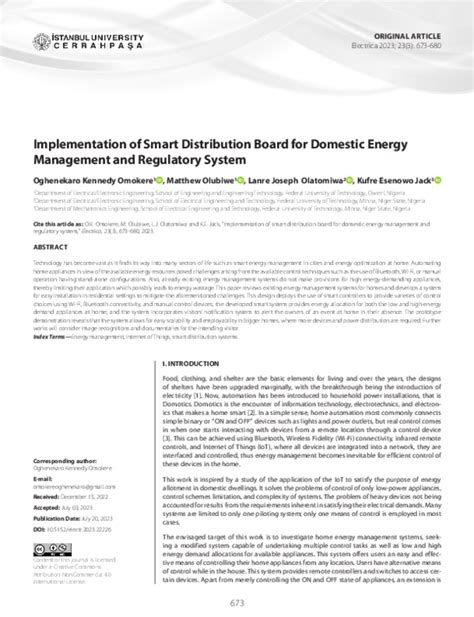 Pdf Implementation Of Smart Distribution Board For Domestic Energy