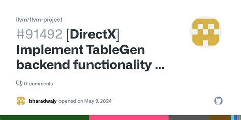 Directx Implement Tablegen Backend Functionality To Consume Updated Design Specification