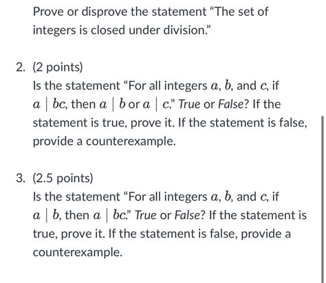 Solved Prove Or Disprove The Statement The Set Of Chegg