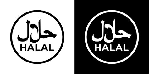 할랄 음식 아이콘 세트입니다 흑백 획의 벡터 일러스트레이션 0명에 대한 스톡 벡터 아트 및 기타 이미지 0명 날씬한 단순함 Istock