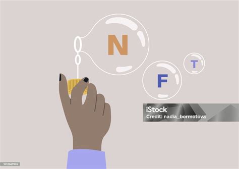 Nft 시장 비누 거품 버스트 송풍기를 들고있는 손 기포에 대한 스톡 벡터 아트 및 기타 이미지 기포 대체 불가 토큰 비즈니스 Istock