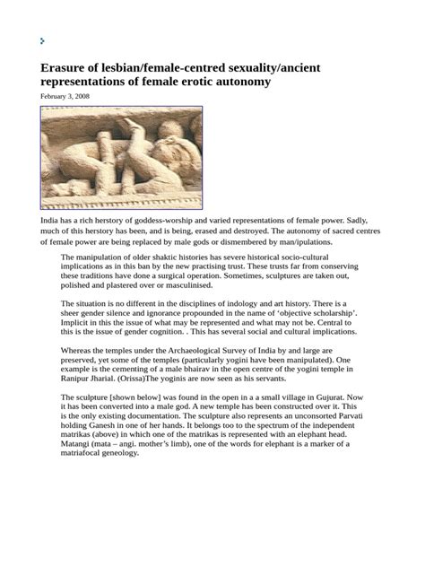Erasure Of Lesbian Ancient Sexuality Pdf Lesbian Human Sexuality